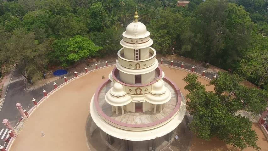 Aerial: Traditional Hindu Sarada Temple, Stock Footage Video (100% ...