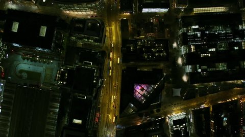 Aerial Overhead Rooftop View Night A10 Stock Footage Video (100% ...