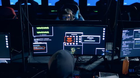 Shot Multiple Personal Computer Monitors Showing Stock Photo 1603390840 ...