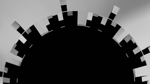 Background Animation Circular Unfolding Metal Elements Stock Footage ...