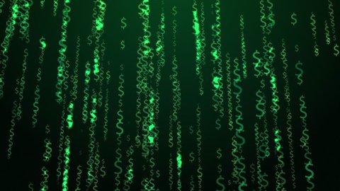 Raining Dollar Signs Matrix Looking Digital Stock Footage Video (100% ...