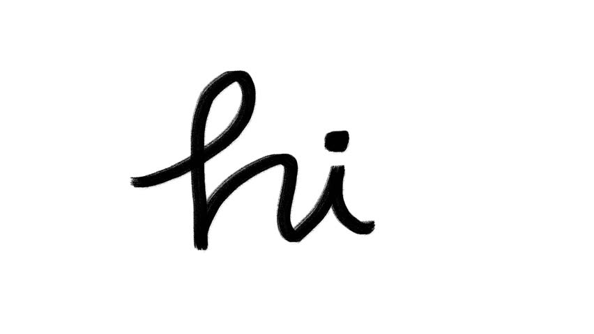 hand drawn animation hi word cartoon Stock Footage Video (100% Royalty ...