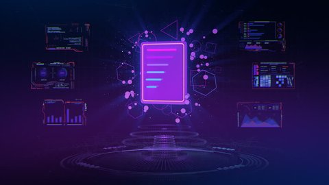 Futuristic File Icon Looped Animation Stock Footage Video (100% Royalty ...