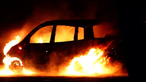 Accident Car Fire Stock Footage Video (100% Royalty-free) 1023470662 ...