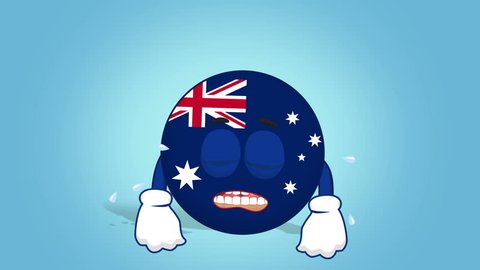 Cartoon Icon Flag Australia Cry Face Stock Footage Video (100% Royalty ...