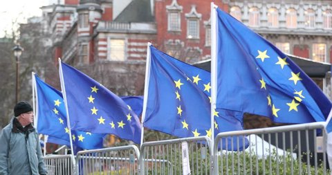 Eu Flags Waving Front European Parliament Stock Photo (Edit Now) 318496325