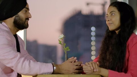 Beautiful Indian Couple Turbaned Sikh Curly Stock Footage Video (100% ...