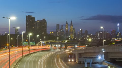 Time Lapse View Busy Expressway Light Stock Footage Video (100% Royalty ...