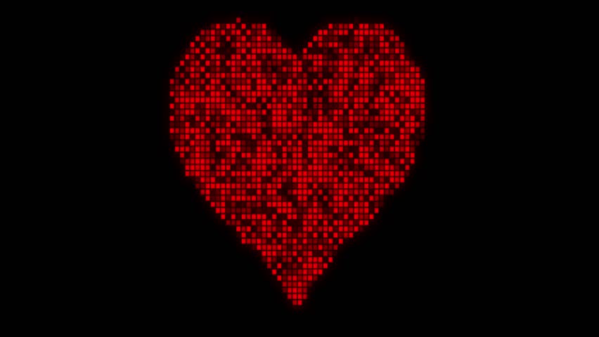 digital led hearts sign symbol love Stock Footage Video (100% Royalty ...