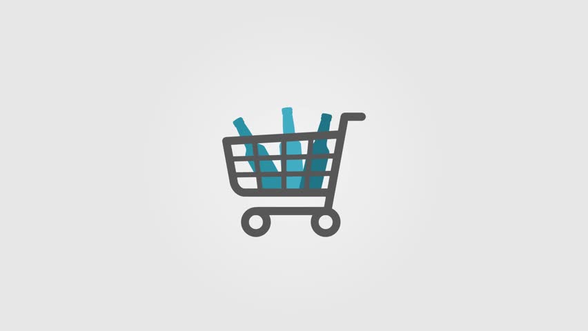 shopping cart flat animated icon 4k Stock Footage Video (100% Royalty ...