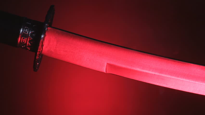 blade samurai sword shining smoke red Stock Footage Video (100% Royalty ...
