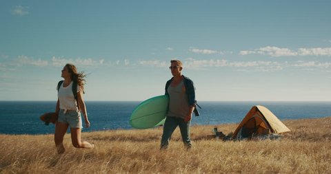 Attractive Couple Out Adventuring Together Gold Stock Footage Video ...