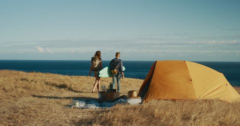 Attractive Couple Out Adventuring Together Gold Stock Footage Video ...