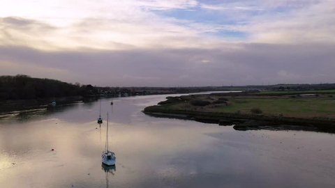 Aerial Sequence Depicting River Crouch Estuary Stock Footage Video (100 ...