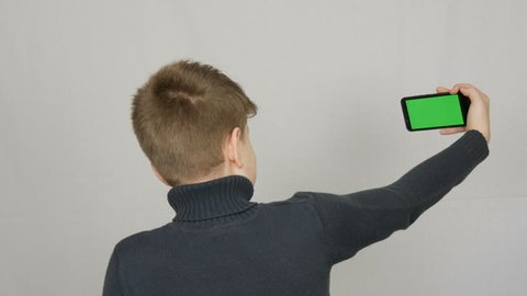 Teen Boy Stands His Back Camera Stock Footage Video (100% Royalty-free ...