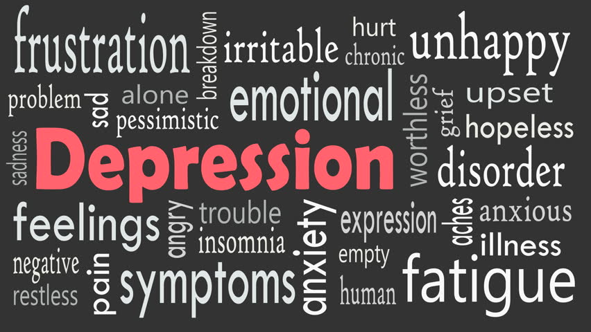 depression word cloud concept black background Stock Footage Video (100 ...