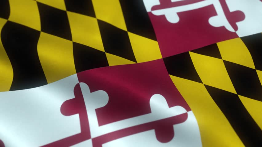 Realistic Ultrahd Maryland State Flag Waving Stock Footage Video (100% ...