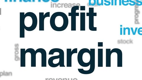 Profit Margin Animated Word Cloud Kinetic Stock Footage Video (100% ...