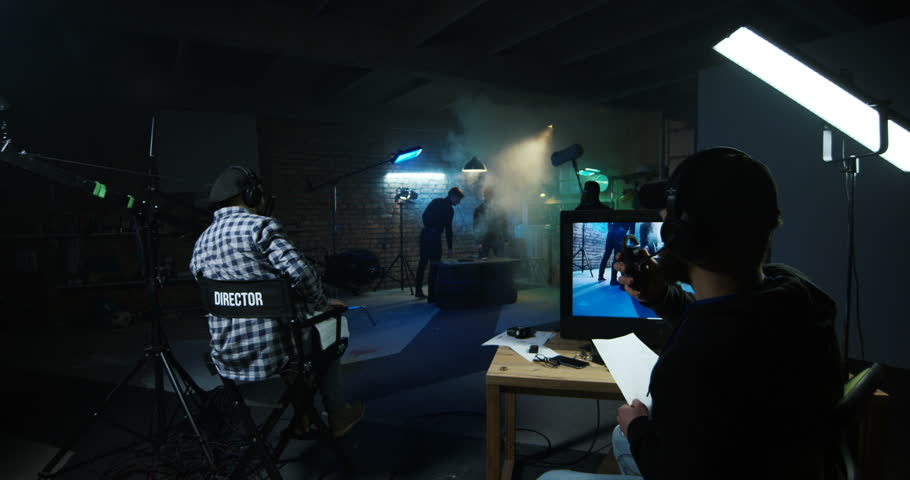 Film Crew On Stage Set While Stock Footage Video (100% Royalty-free ...