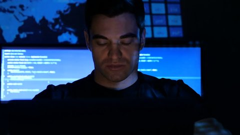 Close Portrait Developer Programmer Looks Camera Stock Footage Video (100% Royalty-free ...