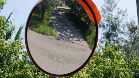 Round Mirror On Road Running Car Stock Footage Video (100% Royalty-free ...