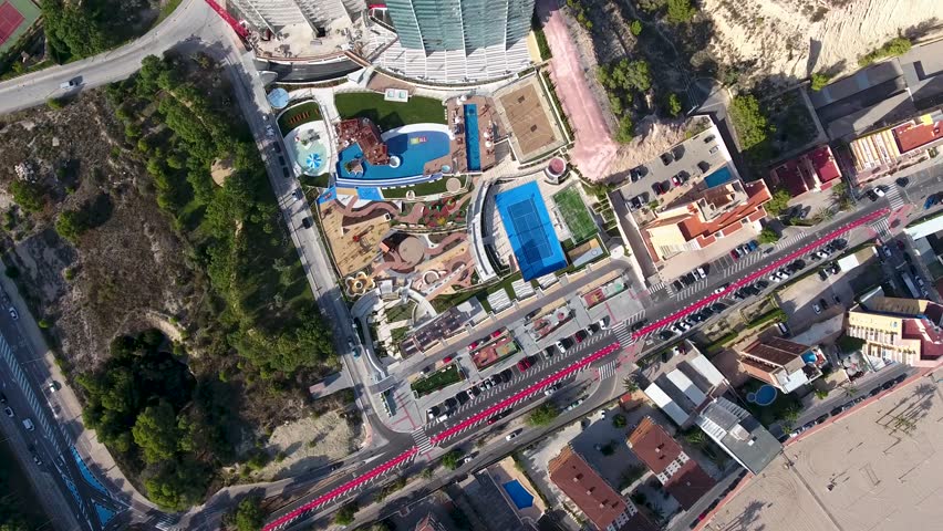 benidorm proud spain bird's eye view Stock Footage Video (100% Royalty ...