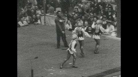 1950s Acrobats Perform Large Convention Audience Stock Footage Video ...
