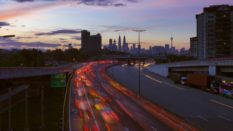 Time Lapse View Busy Expressway Light Stock Footage Video (100% Royalty ...
