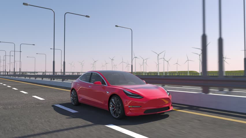 3d animation electric car driving on Stock Footage Video (100% Royalty ...