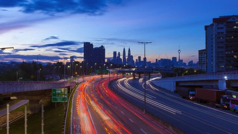 Time Lapse View Busy Expressway Light Stock Footage Video (100% Royalty ...