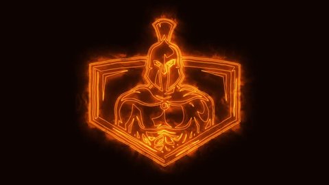 Burning Spartan Warrior Animated Logo Element Stock Footage Video (100% ...