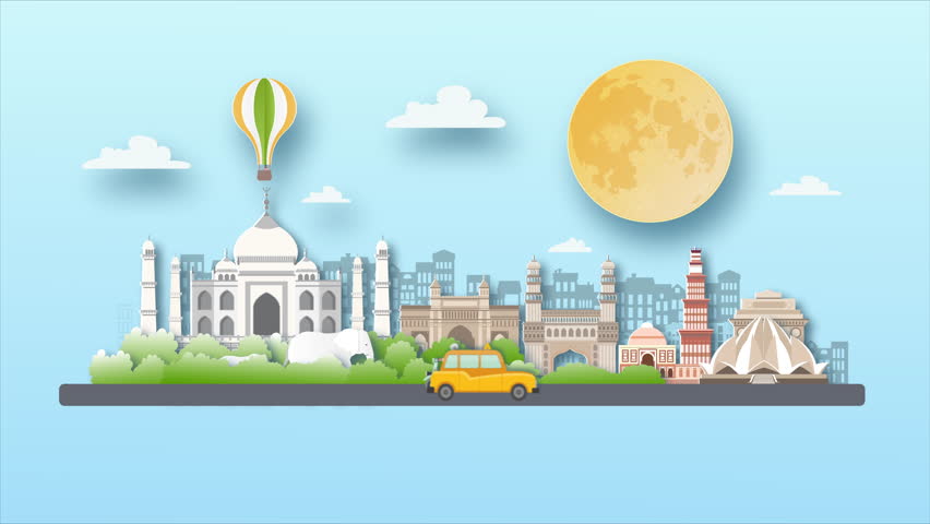 india travel destination background video animation Stock Footage Video ...