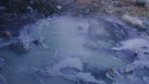 Close View On Puddle Boiling Mud Stock Footage Video (100% Royalty-free ...