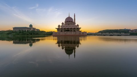 Sunrise Time Lapse Masjid Putra By Stock Footage Video 100 Royalty