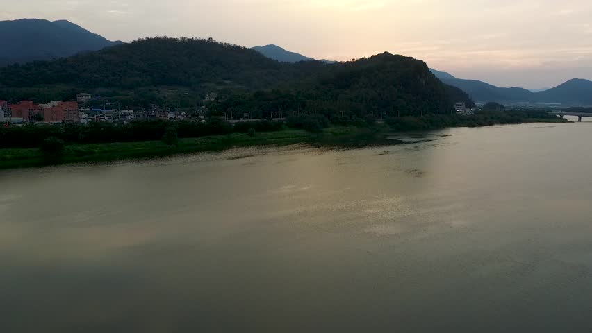 aerial view miryang river gyeongnam south Stock Footage Video (100% ...