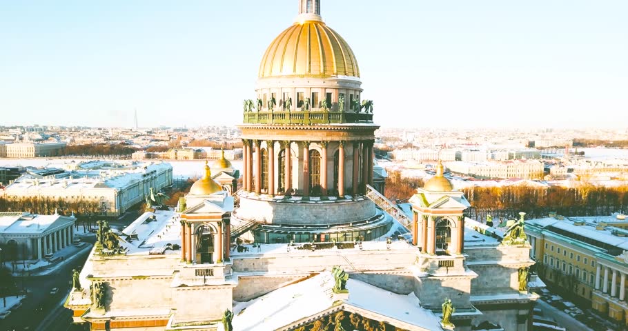 Saint Isaacs Cathedral, Isaakievskiy Sobor Stock Footage Video (100% ...
