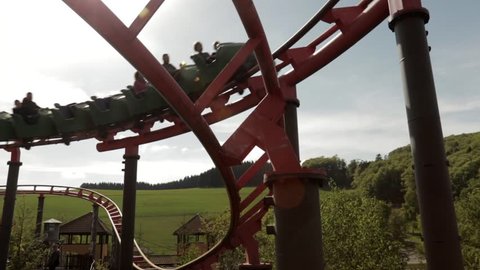 First Person View On Roller Coaster Stock Footage Video (100% Royalty ...
