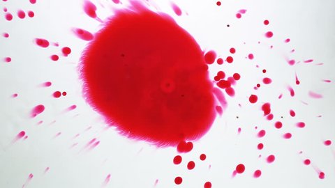 Red Ink Drops Splatters On White Stock Footage Video (100% Royalty-free ...
