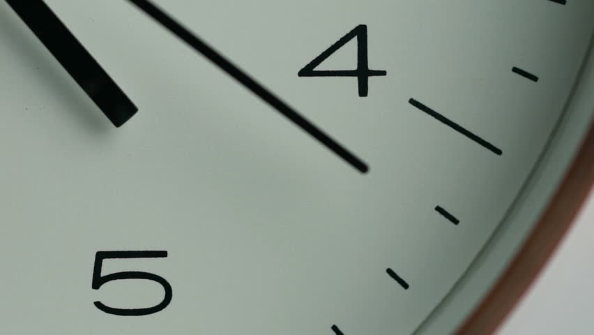 extreme close-up white clock dial seconds Stock Footage Video (100% ...