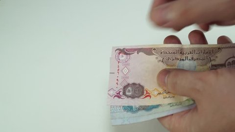 Man Counting Uae Dirhams 4k Stock Footage Video (100% Royalty-free ...