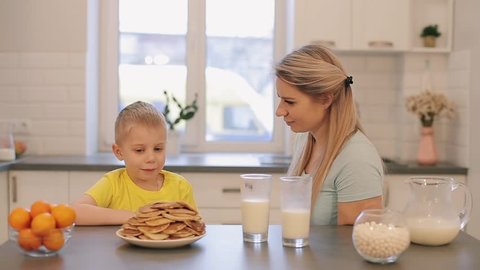 Portrait Tweenage Boy Having Breakfast Kitchen Stock Photo 1799061526 ...