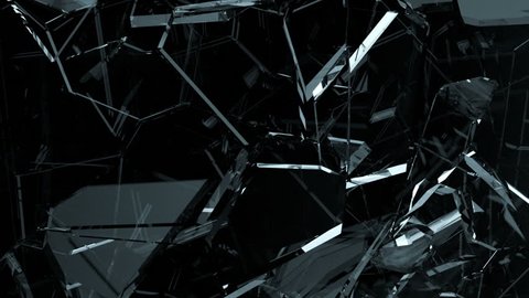 Glass Shattered Broken Slow Motion Alpha Stock Footage Video (100% ...