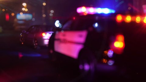 Police Patrol Car Scene Emergency Optical Stock Footage Video (100% ...