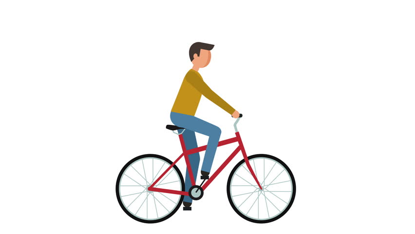 Stick Figure Pictogram Man Riding Bike Arkivvideomateriale (100 % ...