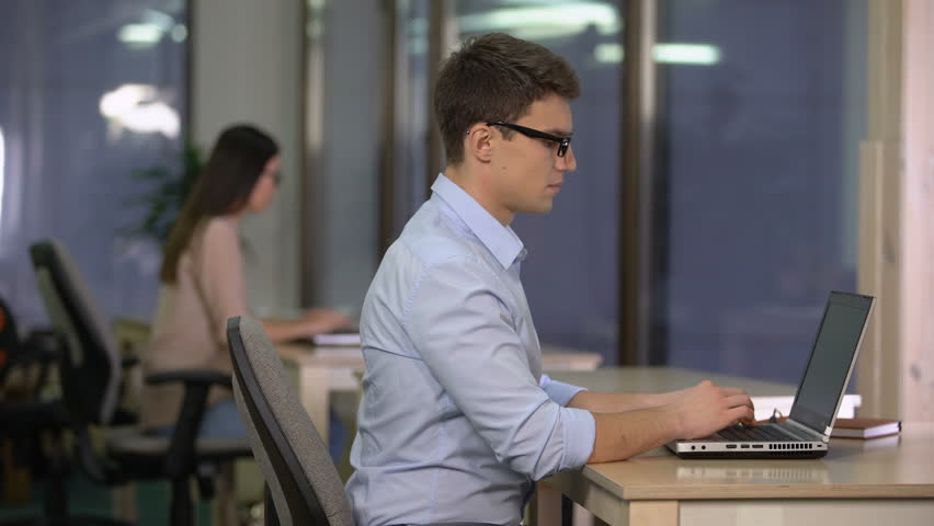 company worker tired monotonous routine work Stock Footage Video (100% ...