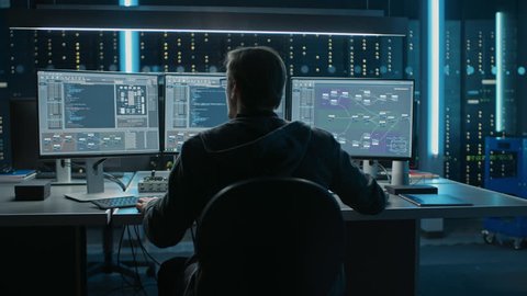 Professional Programer Working Data Center On Stock Footage Video (100% Royalty-free) 1024519628 ...