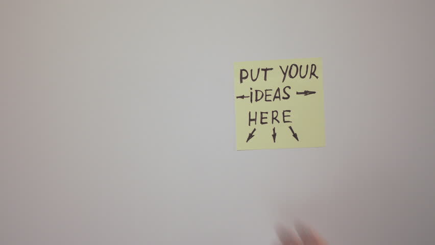 closeup woman's hands stick paper on Stock Footage Video (100% Royalty ...