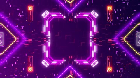 Purple Neon Cyber Background Futuristic Hud Stock Footage Video (100% ...