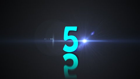 5sec Count Down Animation Neon Color Stock Footage Video (100% Royalty ...