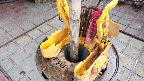 Hydraulic Slips On Rotary Table Drilling Stock Footage Video (100% ...